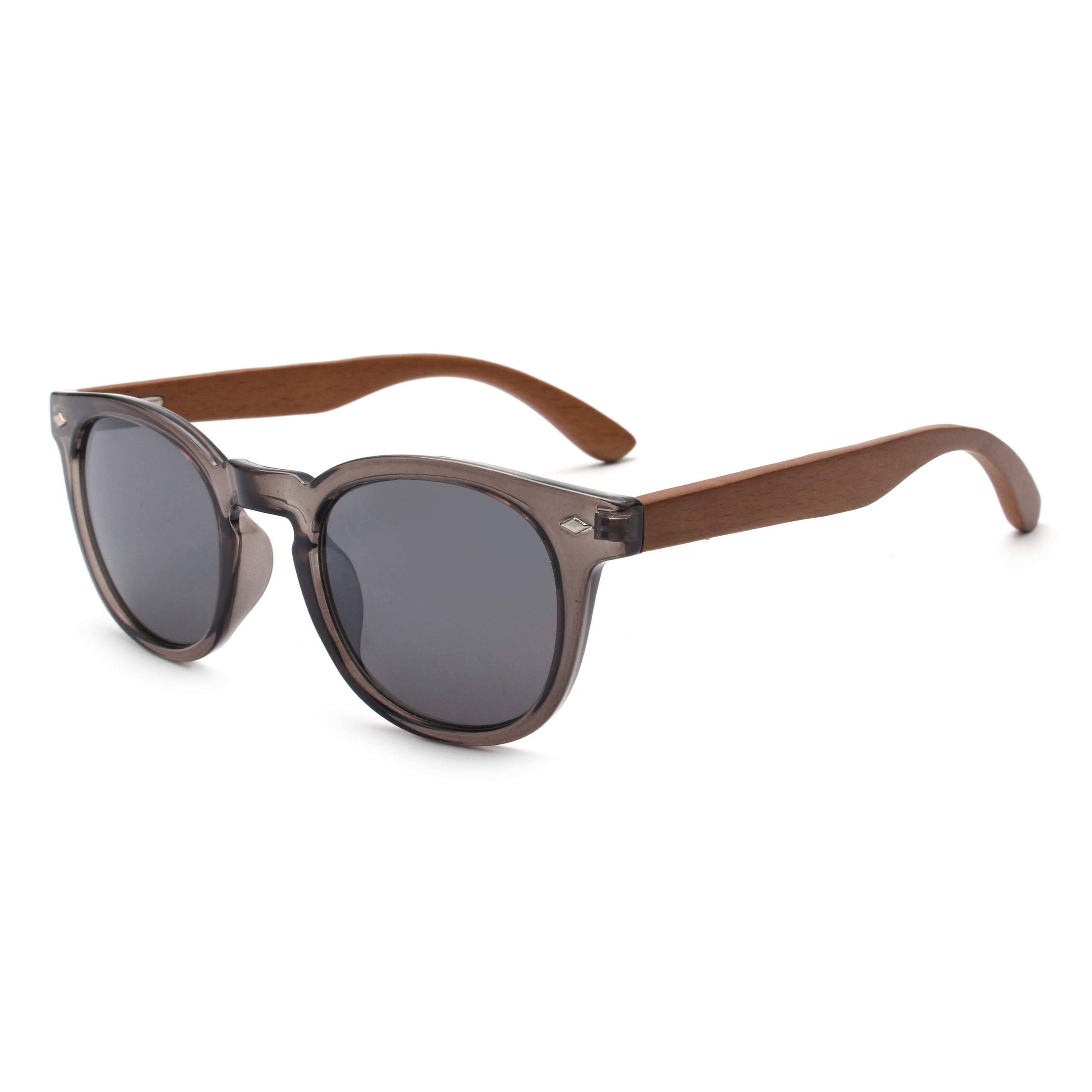 Wood Arm Sunglasses with UKCA Certification Black Frame and UV400 ...